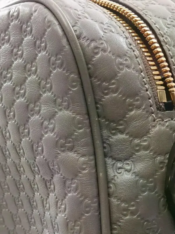 Gucci Micro Gg Guccissima Leather Shoulder Bag - Grey