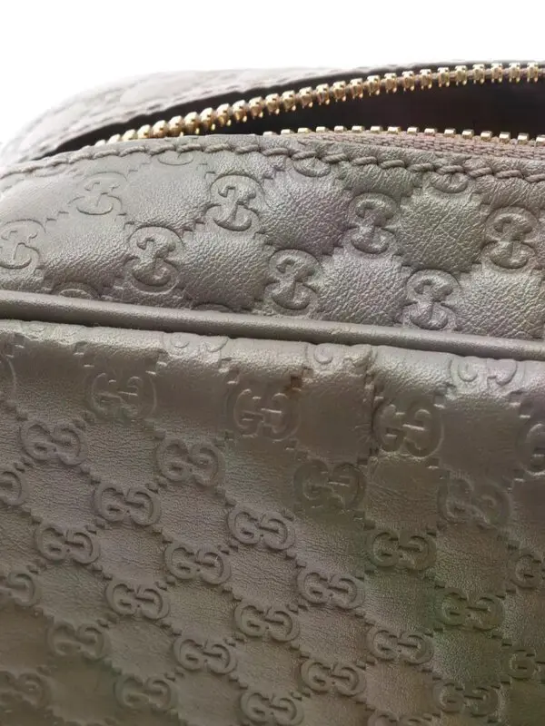 Gucci Micro Gg Guccissima Leather Shoulder Bag - Grey