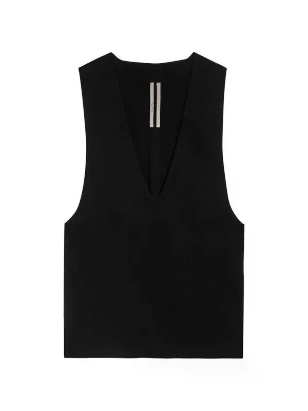 Rick Owens V-neck Knitted Top - Black