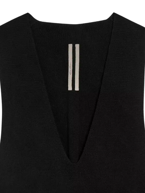 Rick Owens V-neck Knitted Sleeveless Top - Black