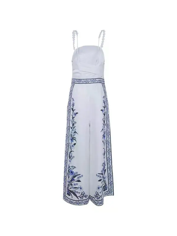 Farm Rio Floral-print Linen Jumpsuit