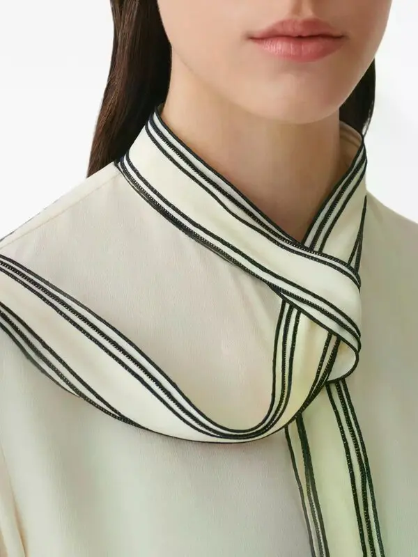 Fabiana Filippi Striped Tie-neck Blouse