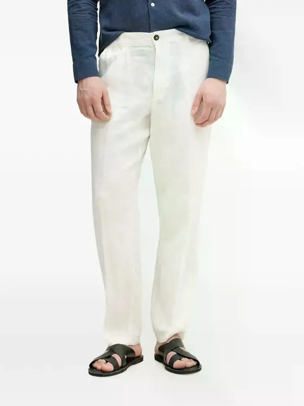 BENETTON Pressed-crease Chino Trousers - White