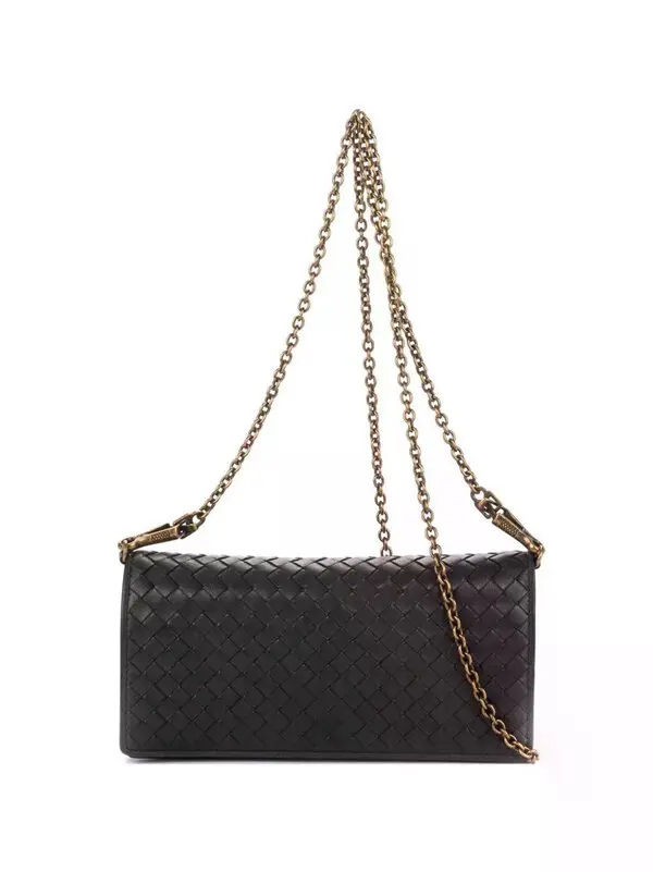 Bottega Veneta Intrecciato Continental Shoulder Bag - Black