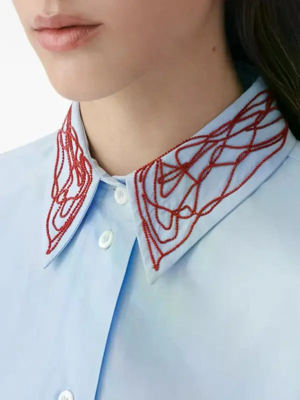 Fabiana Filippi Embellished Collar Poplin Shirt