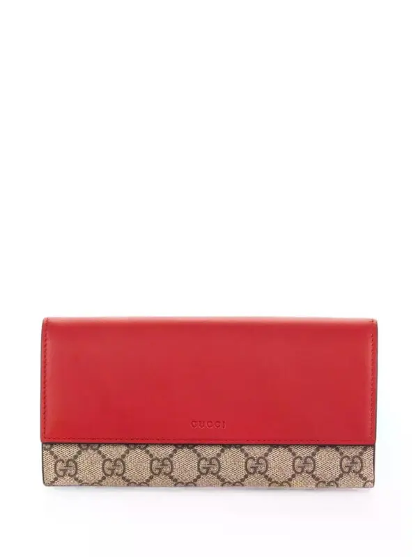 Gucci Gg Supreme French Flap Long Wallet