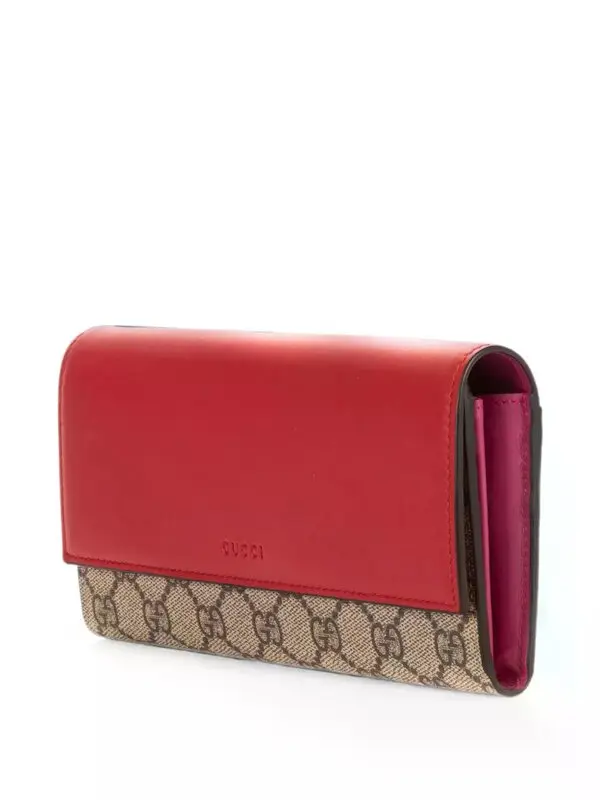 Gucci Gg Supreme French Flap Long Wallet