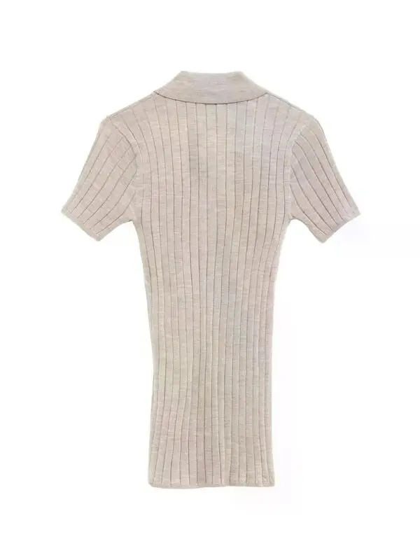TOTEME Ribbed-knit Polo Top
