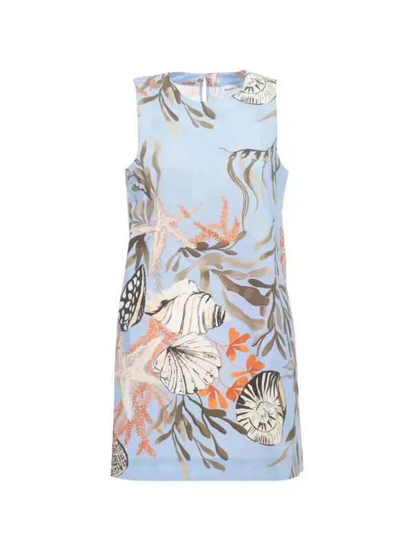 Marella Sultano Seashell Print Sleeveless Mini Dress - Blue
