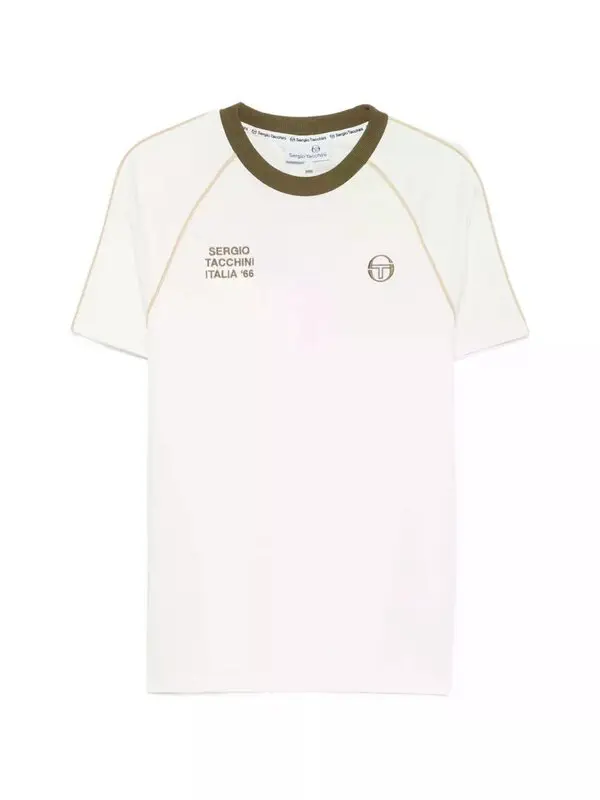 SERGIO TACCHINI Logo-embroidered T-shirt - Neutrals