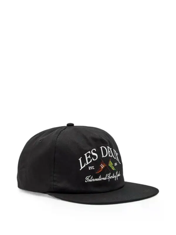 LES DEUX Logo Embroidered Baseball Cap - Black