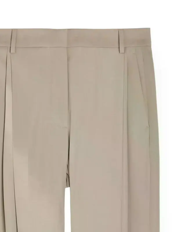Stella McCartney Pleated Straight-leg Trousers - Neutrals