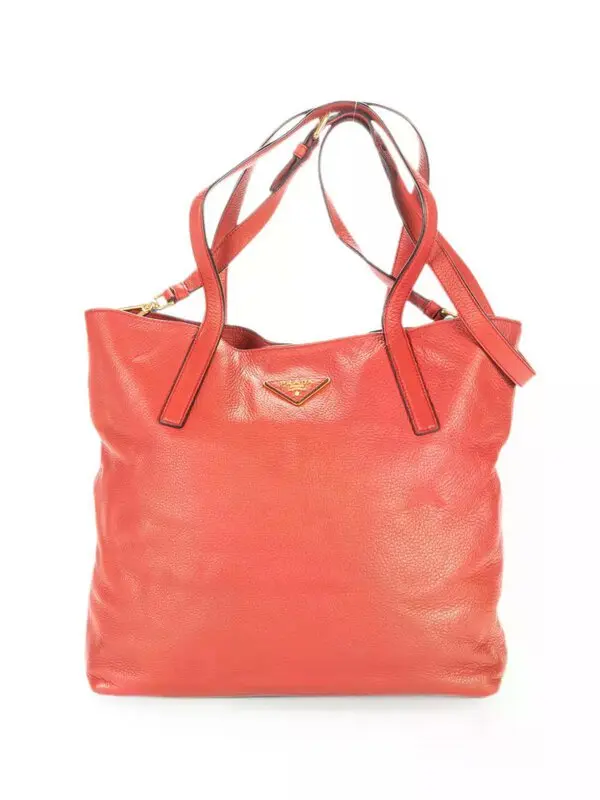 Prada Vitello Daino Tote Bag - Red