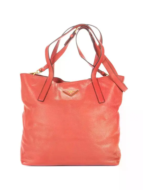 Prada Vitello Daino Tote Bag - Red