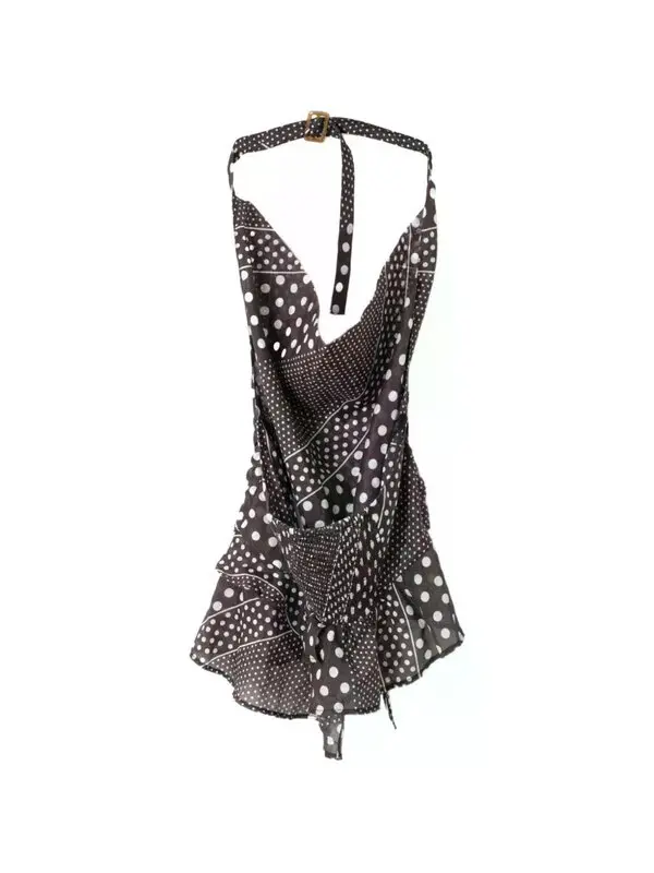 DAMSON MADDER Leandra Polka-dot Ruffled Top
