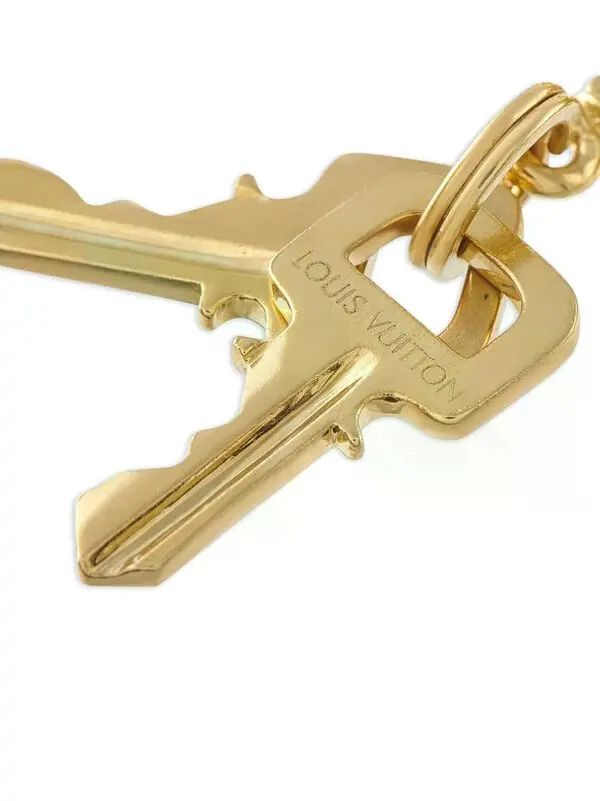 LOUIS VUITTON Padlock And Key Charm Bracelet - Gold