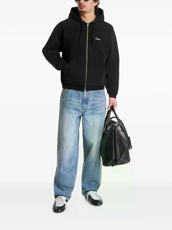 DIME Logo-embroidered Zip-up Hoodie