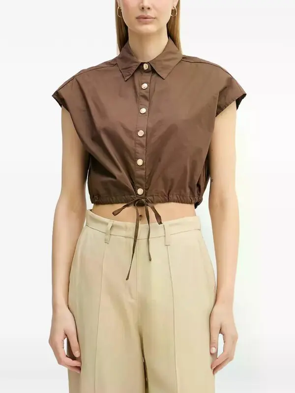 GAUDI Cropped Drawstring-waist Shirt