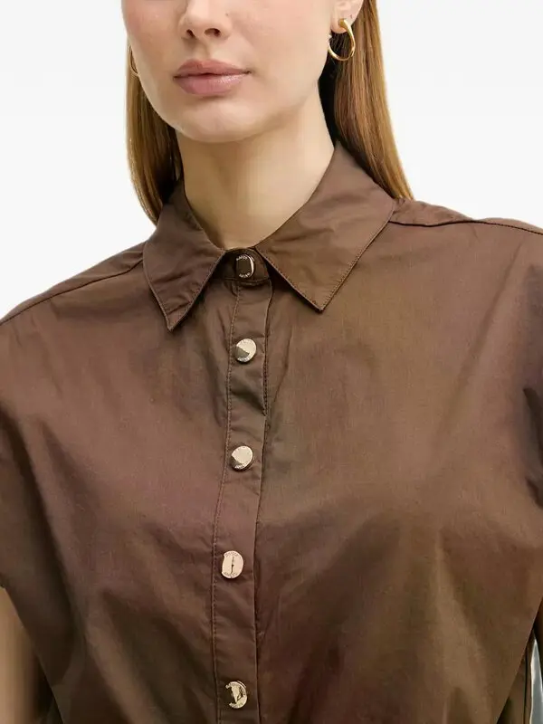 GAUDI Cropped Drawstring-waist Shirt