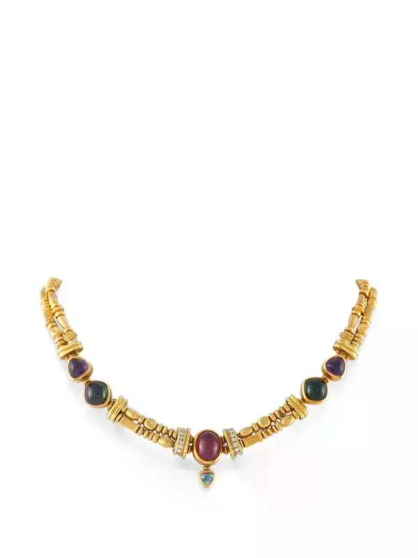 SEIDENGANG Amethyst And Tourmaline Necklace - Gold