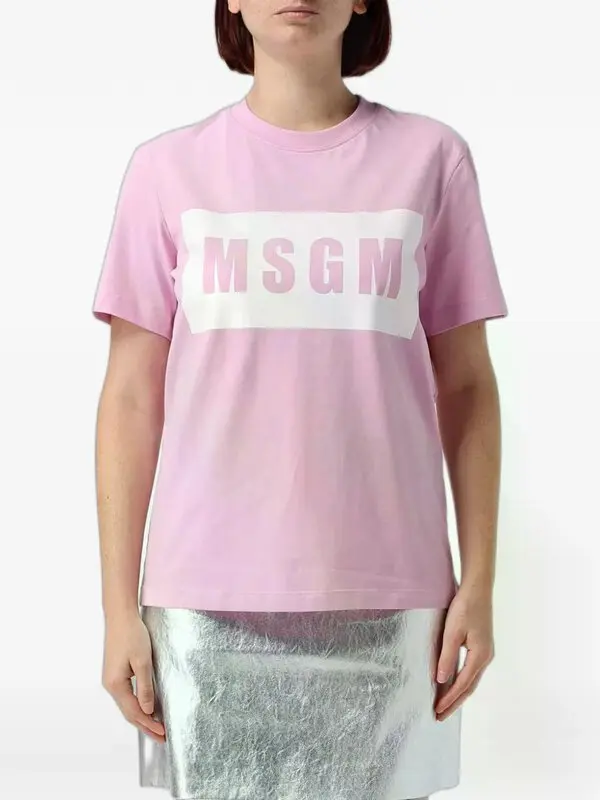 MSGM Logo-print Cotton T-shirt