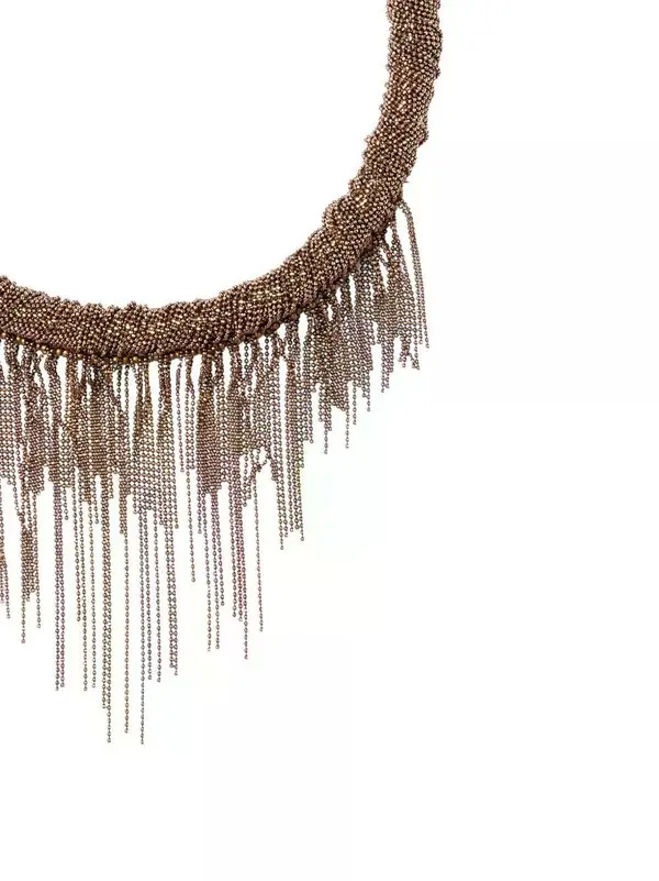 Fabiana Filippi Beaded Fringe Necklace - Brown
