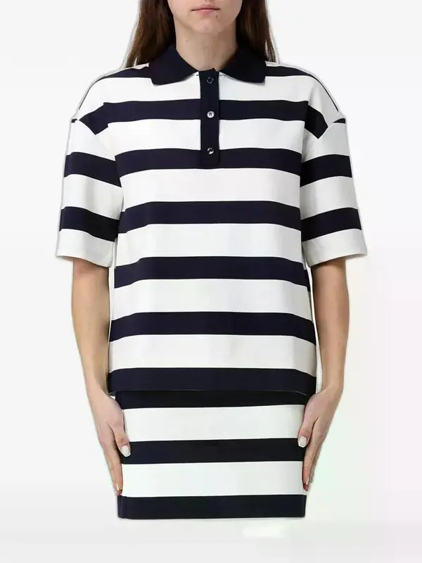 Max Mara Striped Short-sleeve Polo Shirt - Blue