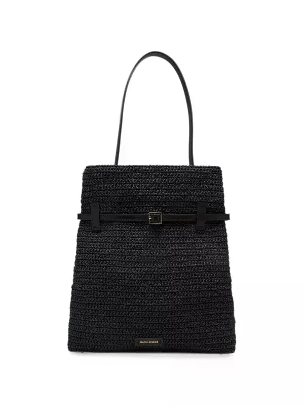 Manu Atelier Tote Du Jour Crochet-knit Tote Bag - Black