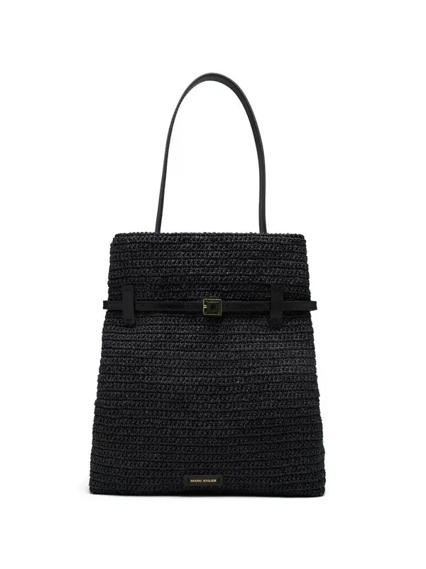 Manu Atelier Tote Du Jour Crochet-knit Tote Bag - Black