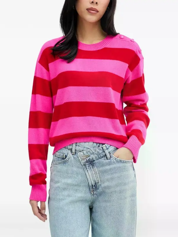 From Future Striped Heart-button Sweater