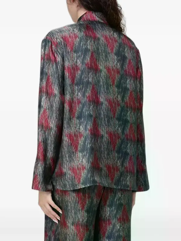 Max Mara Linen Ikat-print Shirt - Grey