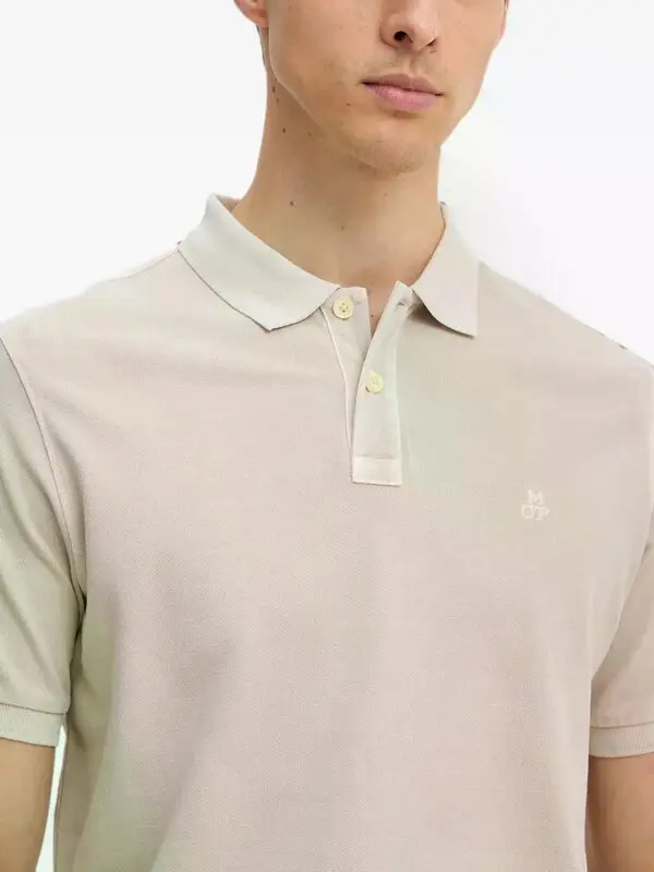 Marc O'polo Logo-embroidered Piqué Polo Shirt - Neutrals