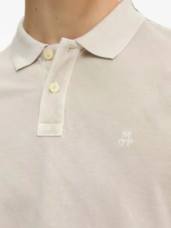 Marc O'polo Logo-embroidered Piqué Polo Shirt - Neutrals
