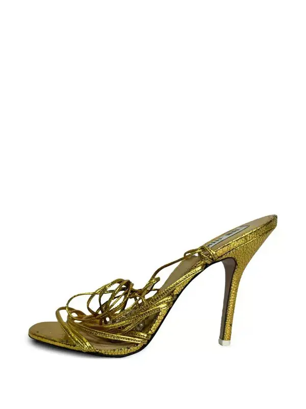 Attico Embellished Metallic Leather Sandals