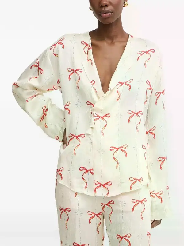 FORTE_FORTE Le Noeud D'argent" Wrap Top