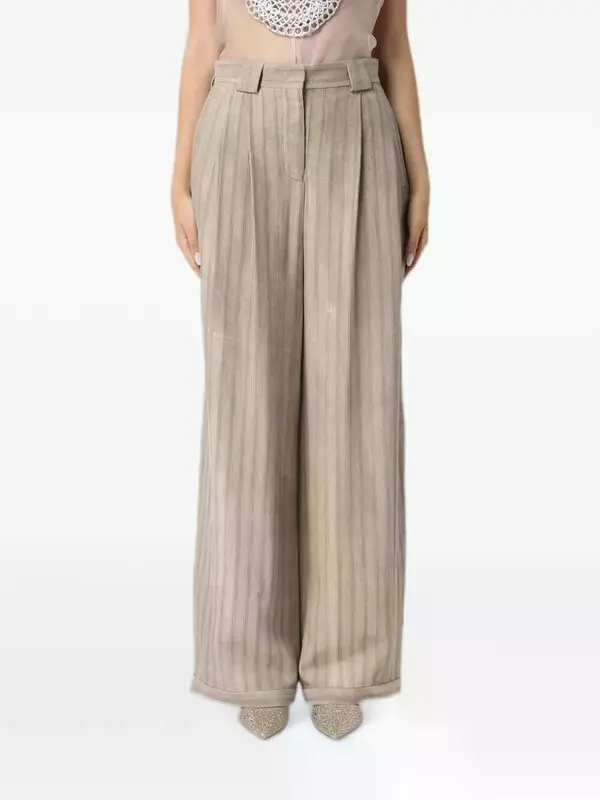 Emporio Armani Stripe Print Palazzo Pants - Neutrals