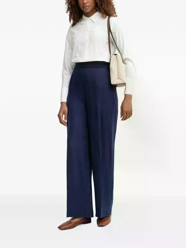 BENETTON Wide-leg Elasticated-waist Trousers - Blue
