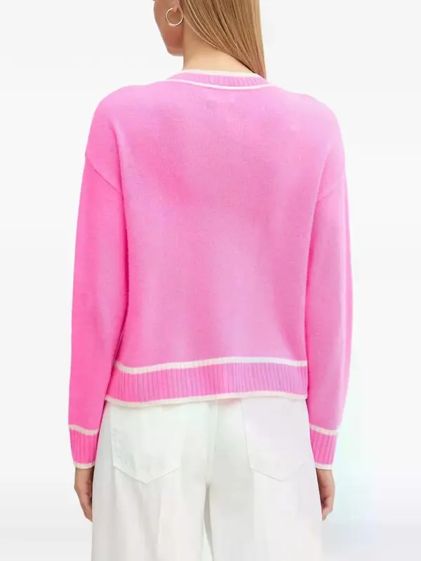 From Future Striped Trim V-neck Sweater