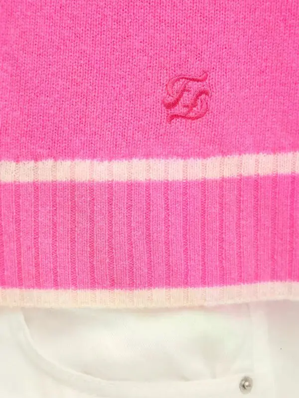 From Future Striped Trim V-neck Sweater