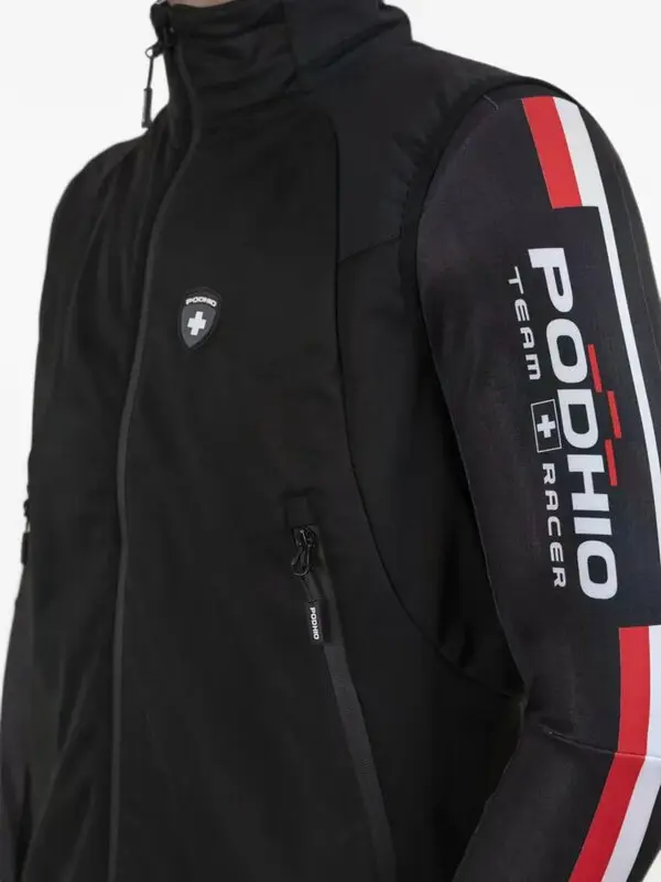 PODHIO Logo-print Zip-up Gilet