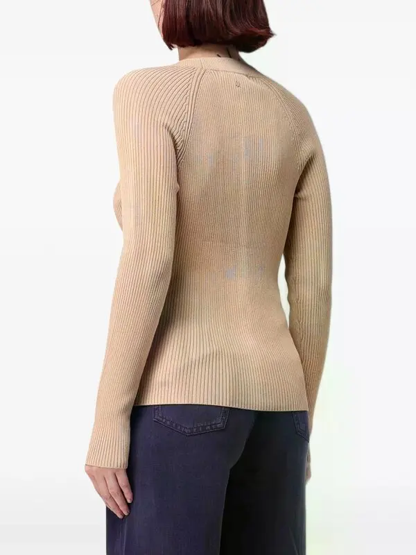 Emporio Armani Ribbed Knit Raglan Sleeve Sweater