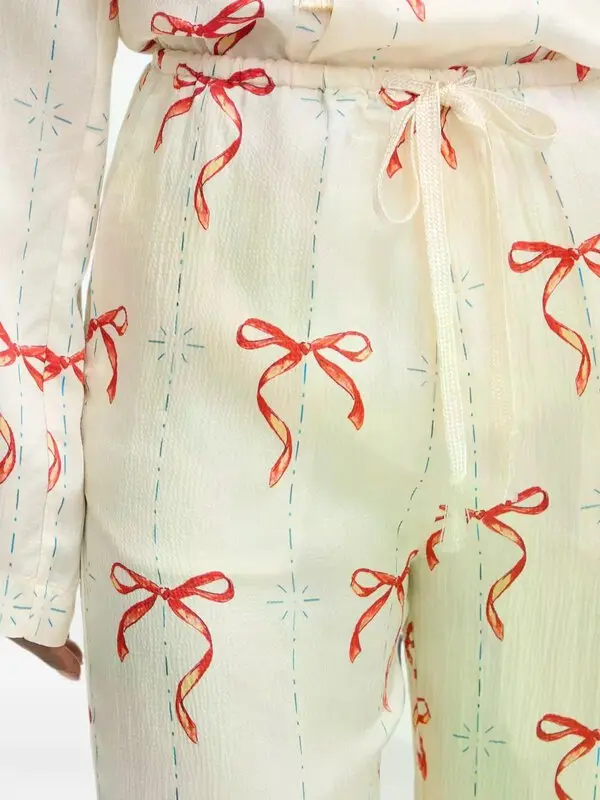 FORTE_FORTE Le Noeud D'argent Printed Drawstring Trousers