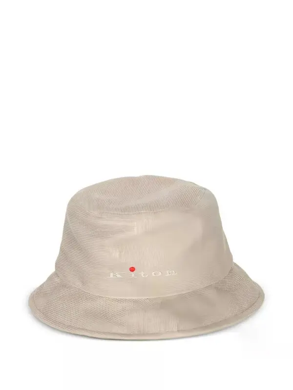Kiton Logo Embroidered Bucket Hat - Neutrals