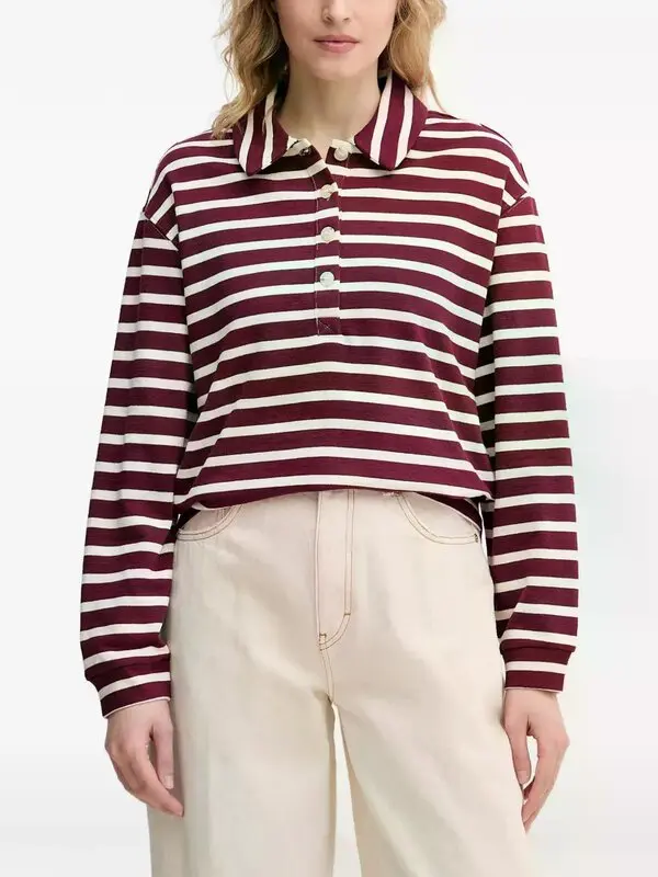 BENETTON Striped Long-sleeve Polo Shirt