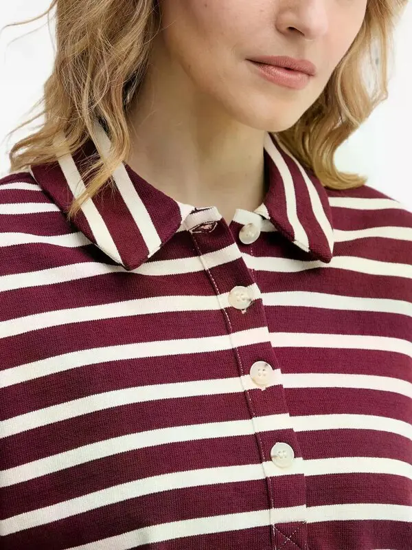 BENETTON Striped Long-sleeve Polo Shirt