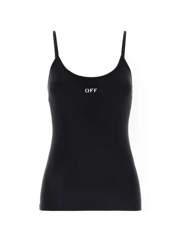 Off-White Logo-print Stretch Tank Top - Black
