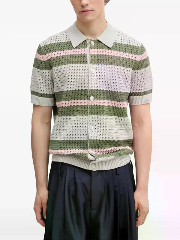 Marc O'polo Striped Pointelle-knit Shirt