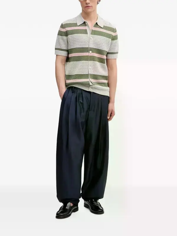 Marc O'polo Striped Pointelle-knit Shirt