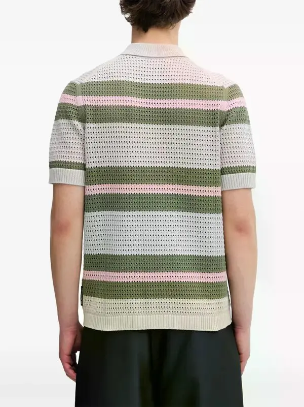Marc O'polo Striped Pointelle-knit Shirt