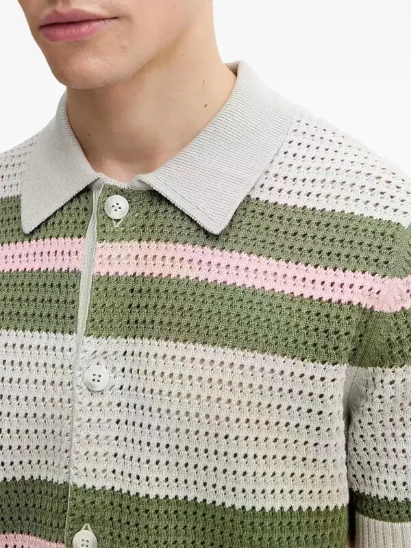 Marc O'polo Striped Pointelle-knit Shirt